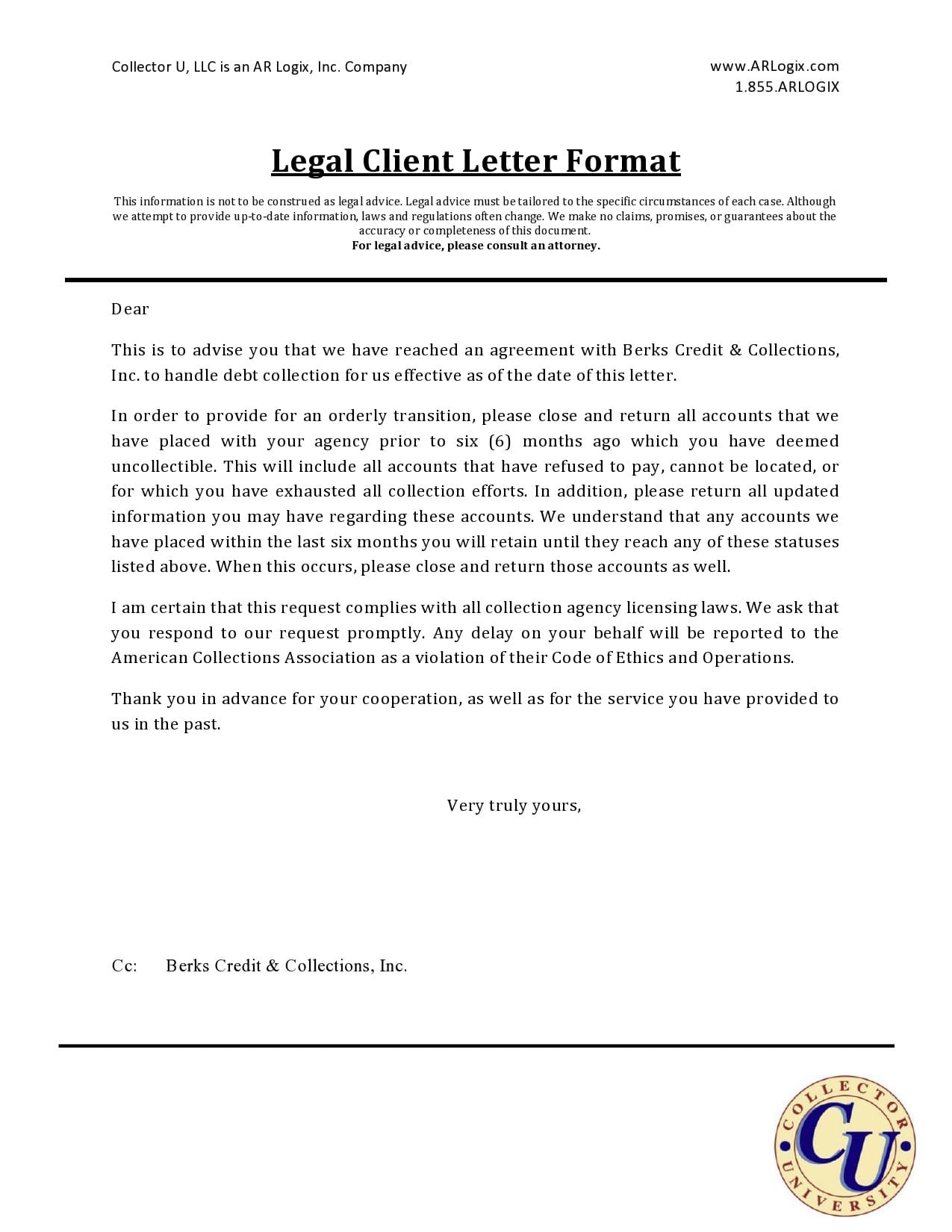 Legal Letter Templates - The County Office